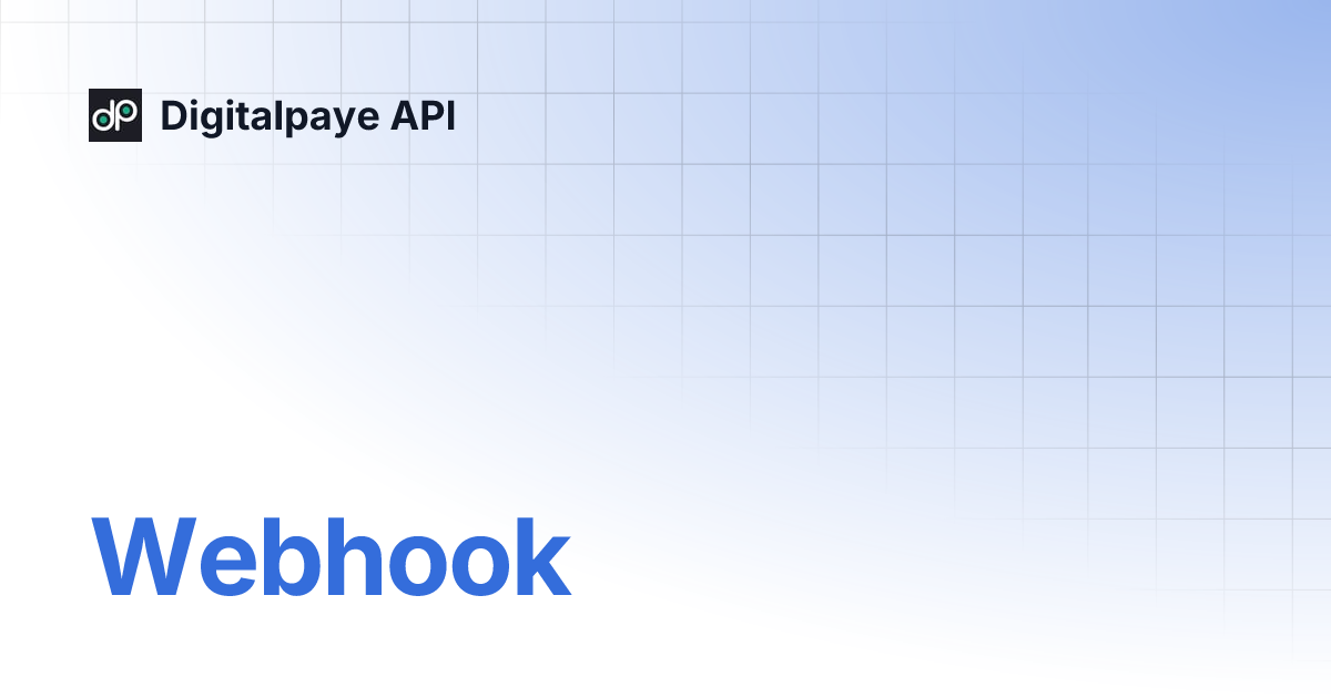 Webhook | Digitalpaye API