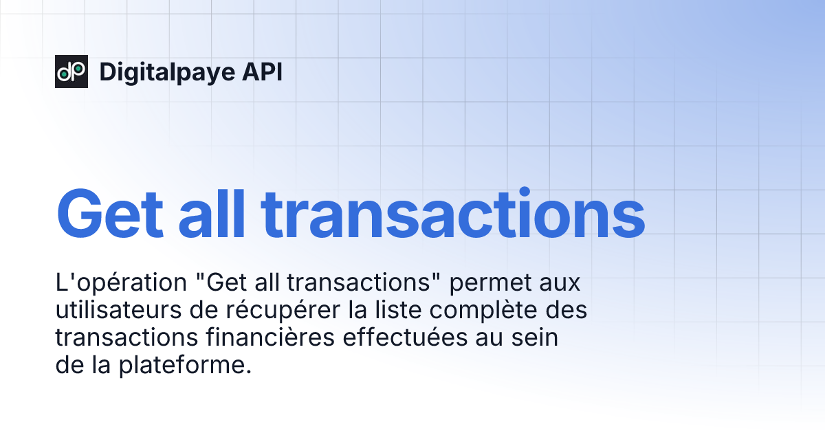 Get all transactions | Digitalpaye API